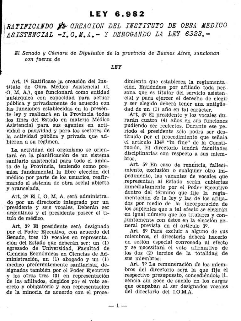 Ley 6982 | PDF