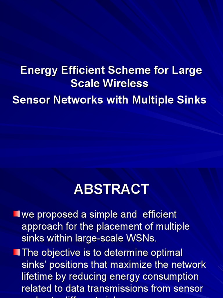 Energy Efficient Scheme For Large Scale Wireless Sensor Networks With Multiple Sinks | PDF ...