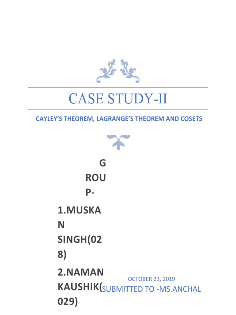 Case Study2 (Final) | PDF | Matrix (Mathematics) | Group (Mathematics)