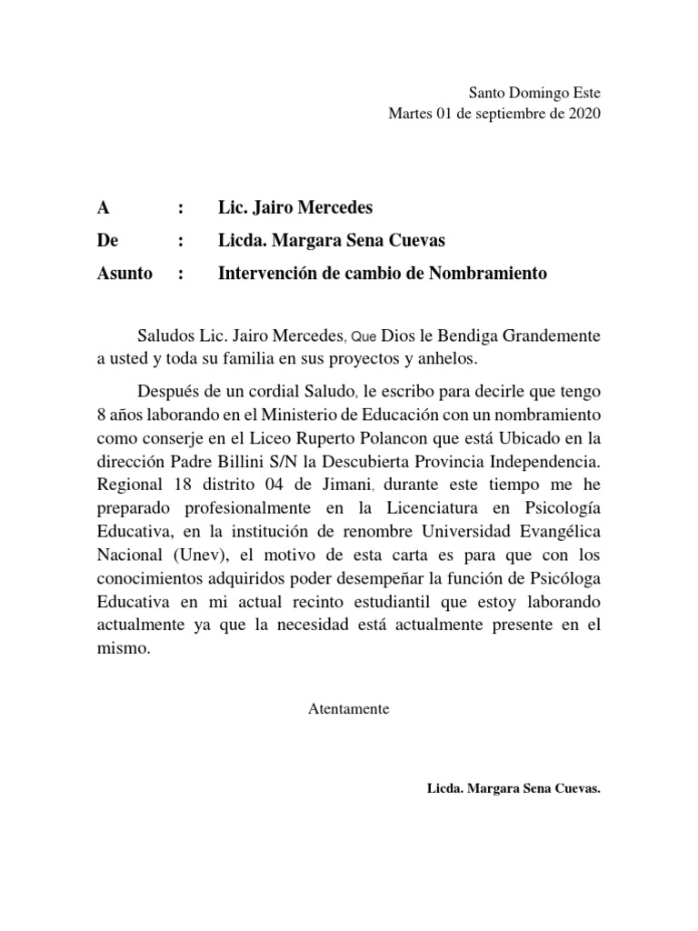 Carta de Nombramiento | PDF