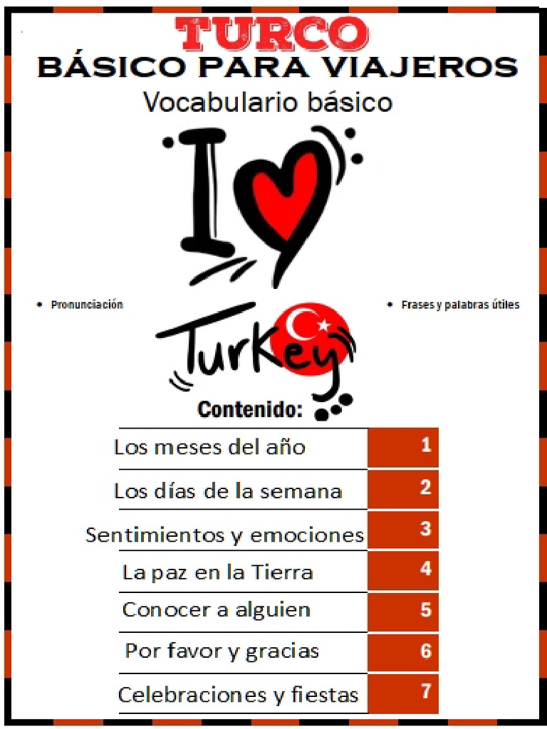 Vocabulario Basico Turco para Principantes | PDF