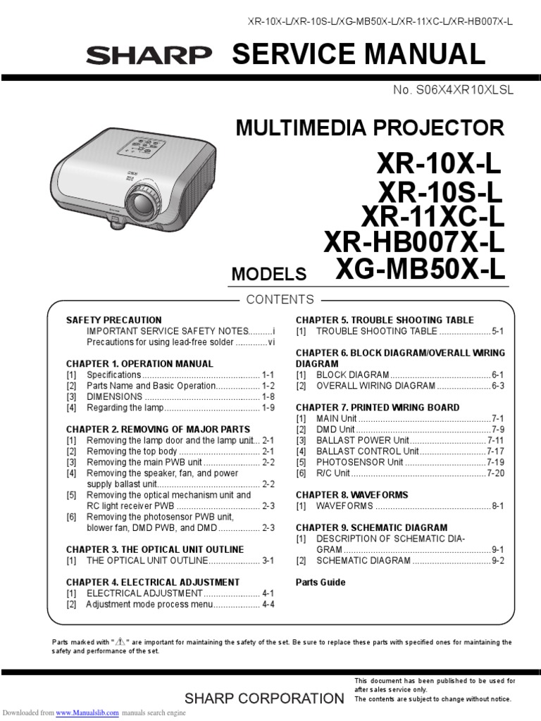 Service Manual: Multimedia Projector | PDF | Electronics | Manufactured ...