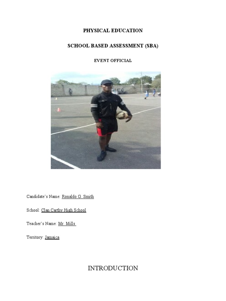 Physical Education School Based Assessment (Sba) : Event Official | PDF ...