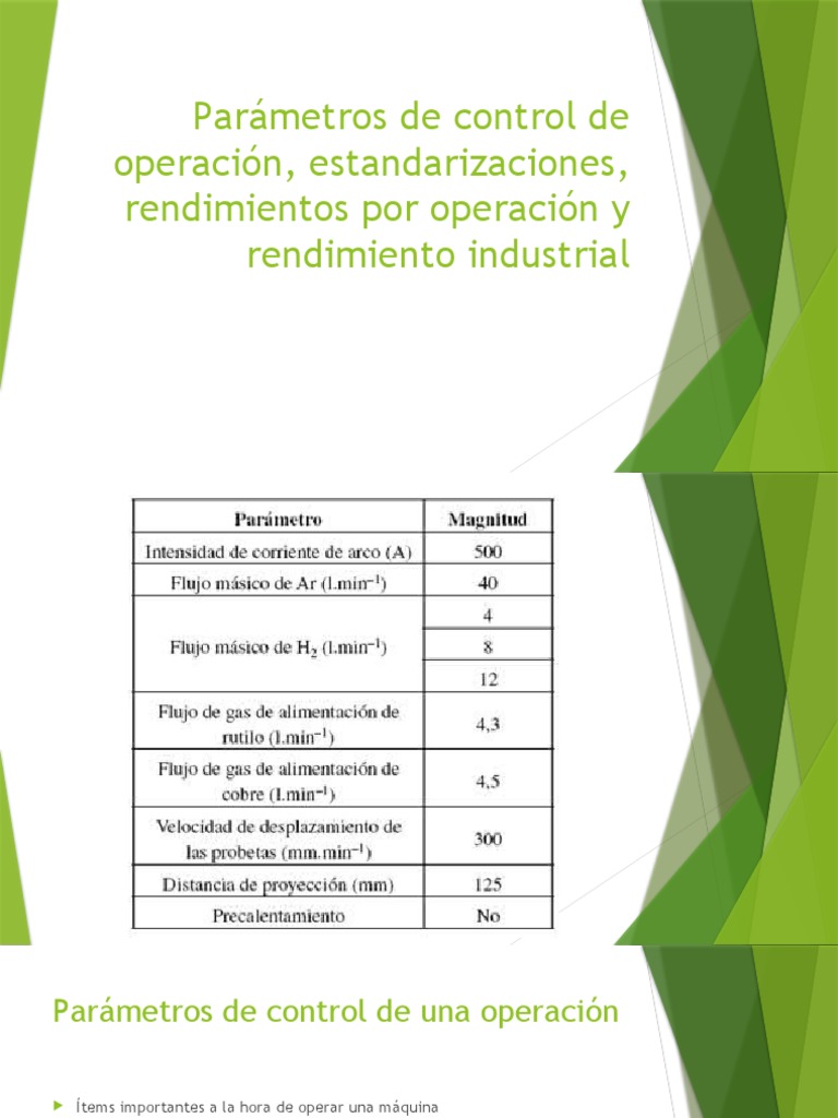 Parámetros de Control en Operaciones Industriales | PDF | Informática