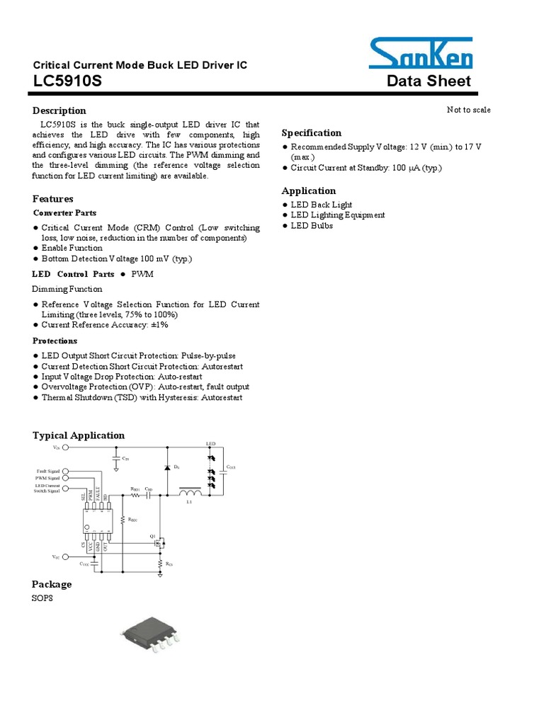 LC5910S Data Sheet: Critical Current Mode Buck LED Driver IC | PDF ...