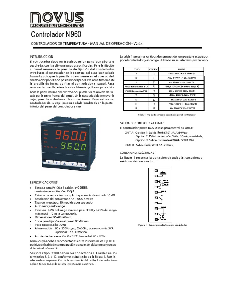 Novus N960 - Datos Técnicos 05 | PDF | Par termoeléctrico | Bienes ...