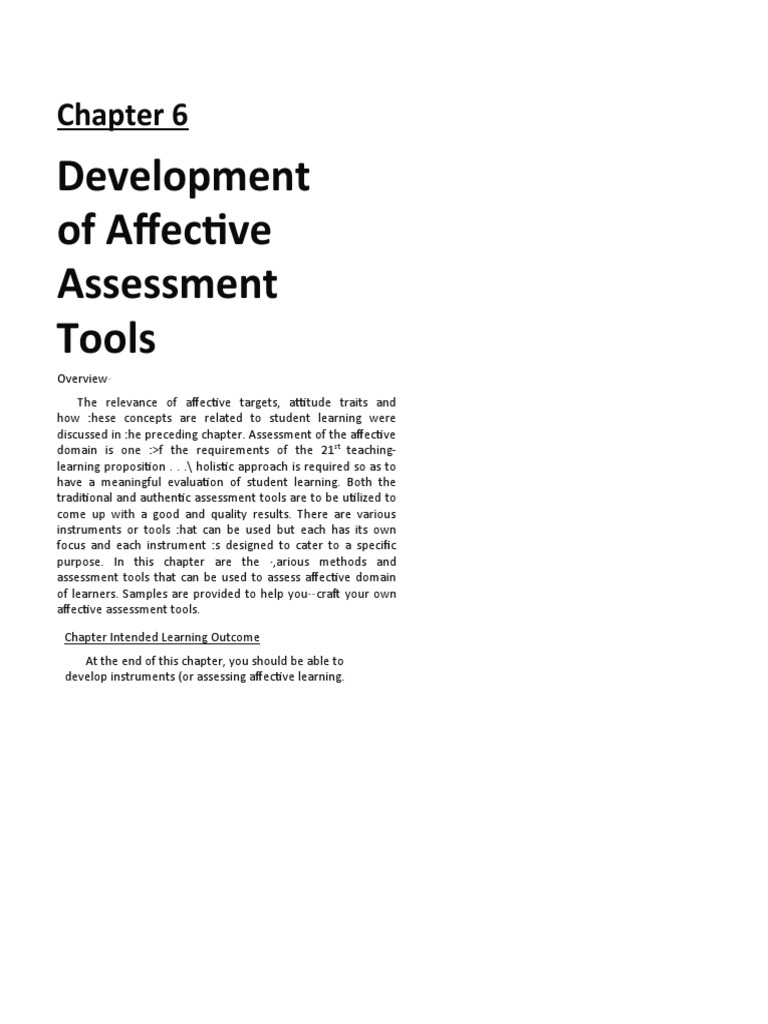Development of Affective Assessment Tools | Download Free PDF ...