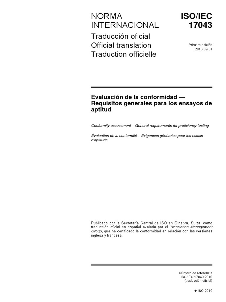 Iso Iec 17043 Esp | PDF
