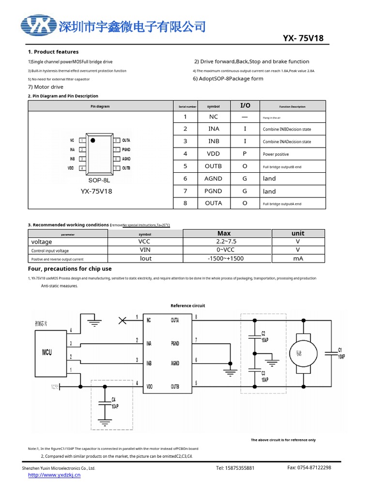 1 2 NC INA - I 3 INB I 4 VDD P 5 Outb O 6 Agnd G 7 8 PGND Outa G O | PDF | Capacitor | Electric ...