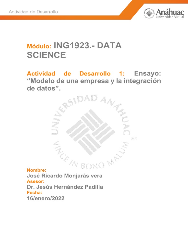 A1 JRMV Ciencia de Datos | PDF | Marketing | Ciencia de datos