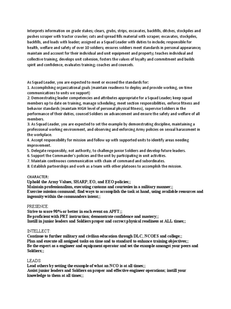 SquadLeader InitialCounseling | PDF | Goal | Leadership