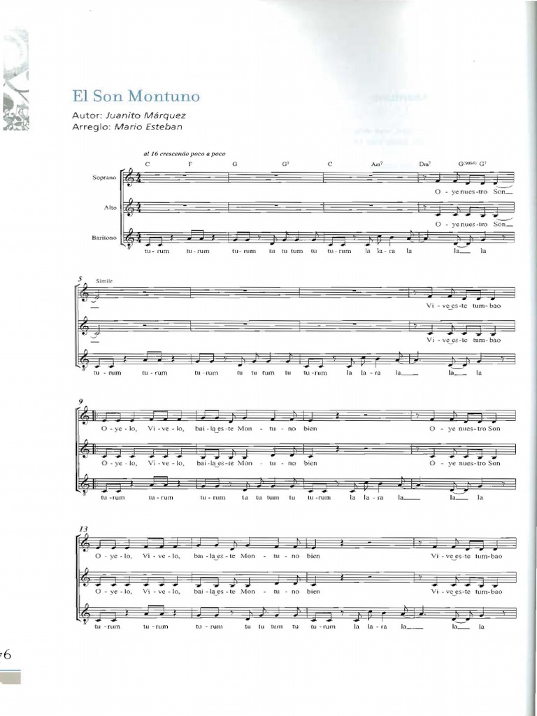Partitura y letra del Son Montuno | PDF