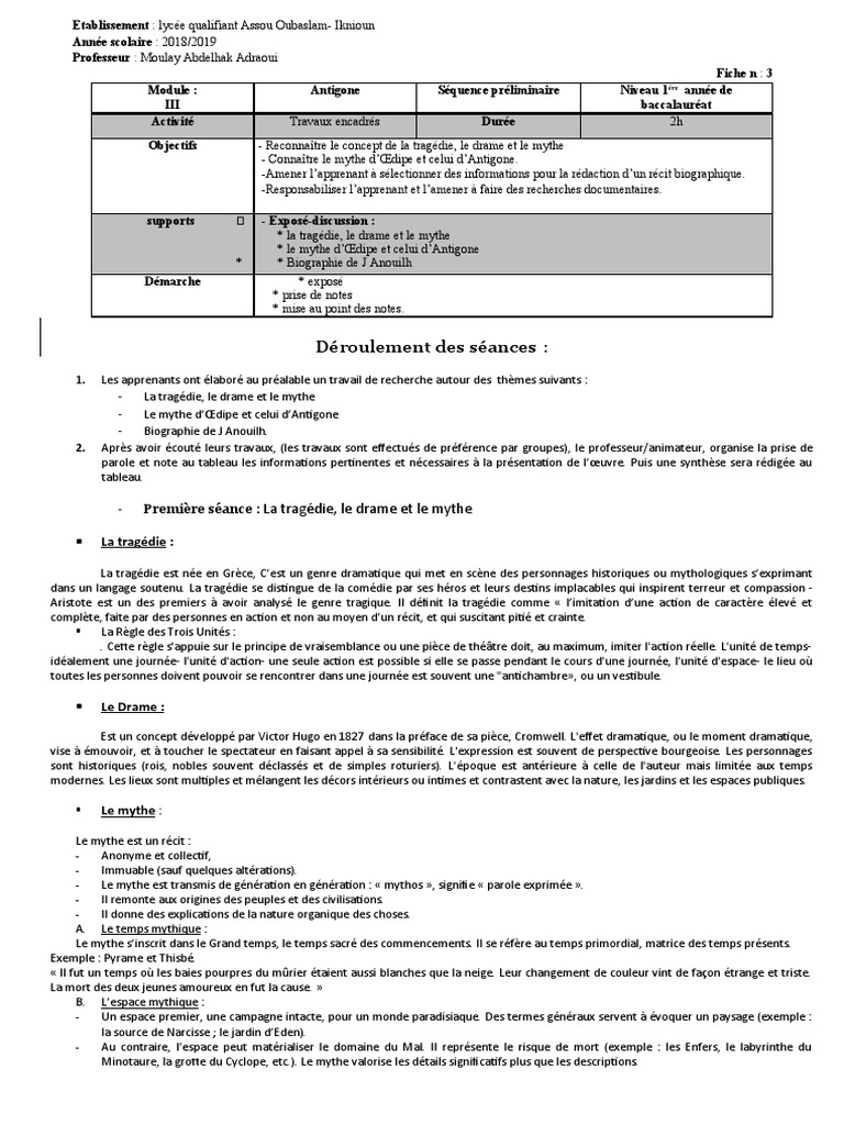 Introduction à la tragédie et au mythe | PDF | Œdipe