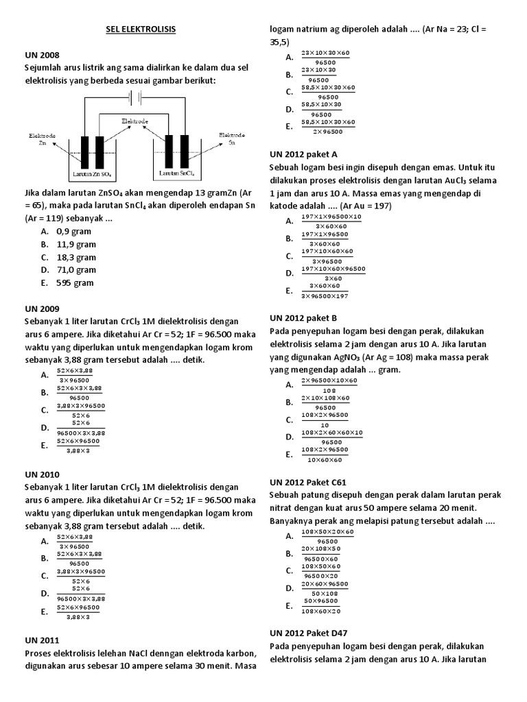 Sel Elektrolisis - PDF - SFH | PDF