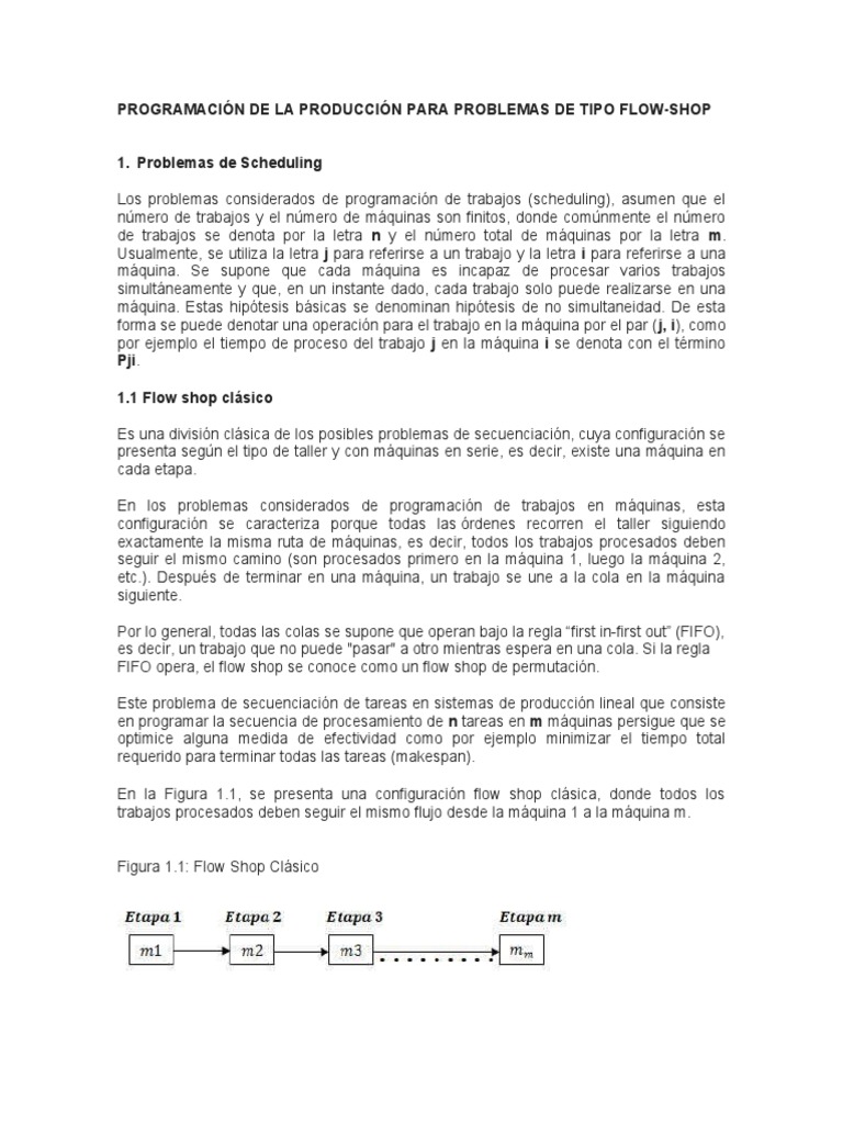 Programación en Flow Shop: Guía Completa | PDF | Programación de ...