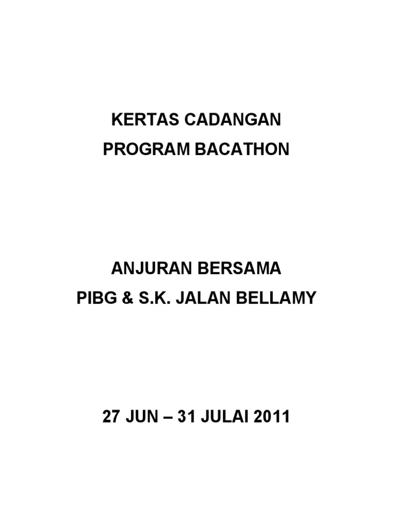 Kertas Cadangan Program Bacathon | PDF