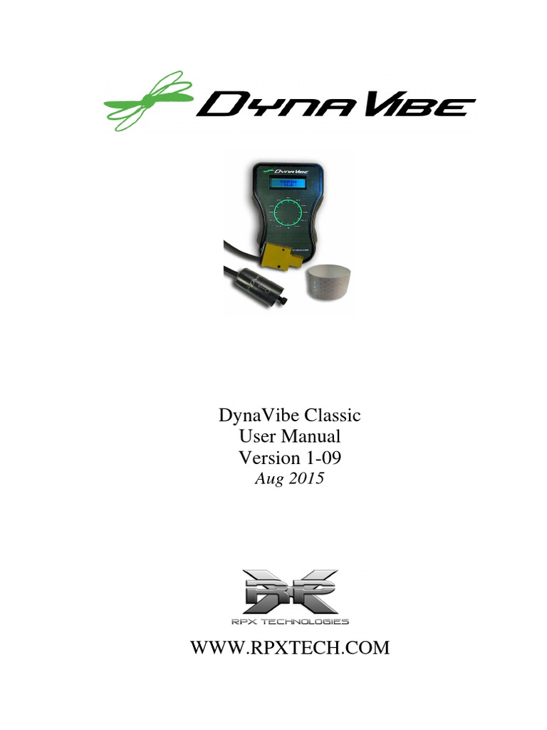 DynaVibe Classic User Manual V1.09 | PDF | Propeller | Aircraft