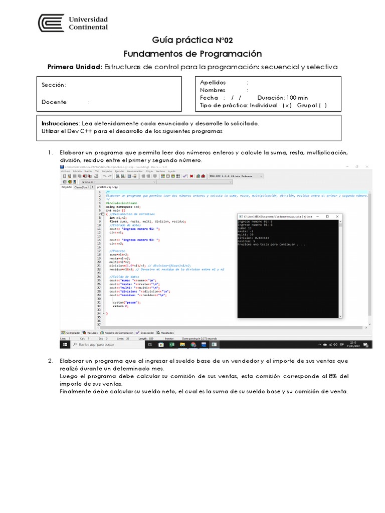 Fundamentos de Programación: Estructuras de Control | PDF | Ingeniería de software ...