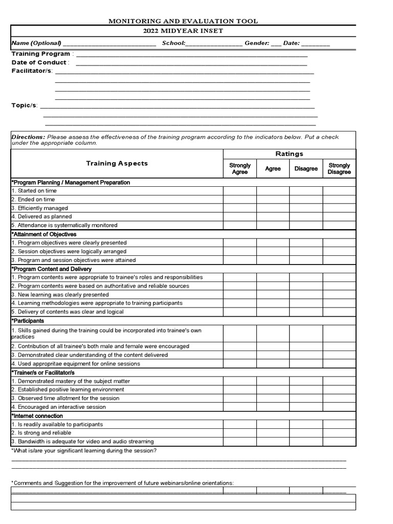 Monitoring and Evaluation - Midyear Inset 2022 | PDF | Learning | Cognition