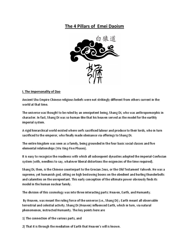 4 Pillars of Daoism | PDF | Tao | Yin And Yang