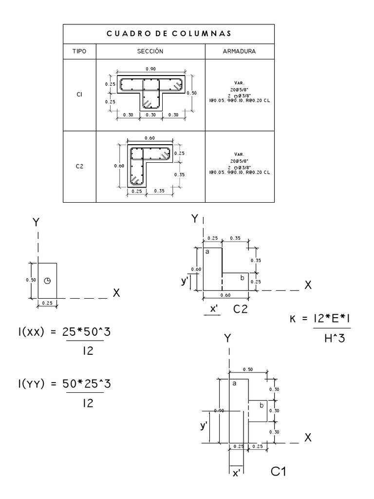 Cuadro de Columnas BB3 | PDF