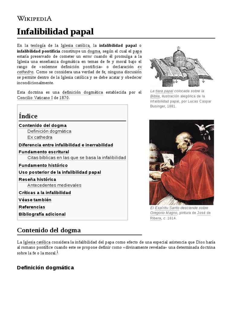 Infalibilidad Papal | PDF | Papa | Familias denominacionales cristianas