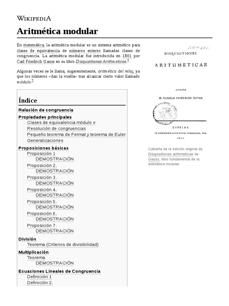 Aritmética Modular | PDF | Matemáticas discretas | Matemáticas