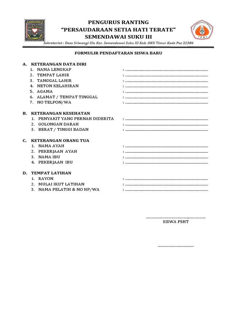 Formulir Siswa | PDF