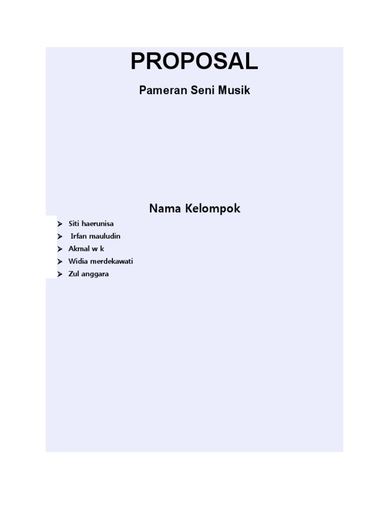 Proposal Seni Budaya Seni Musik | PDF