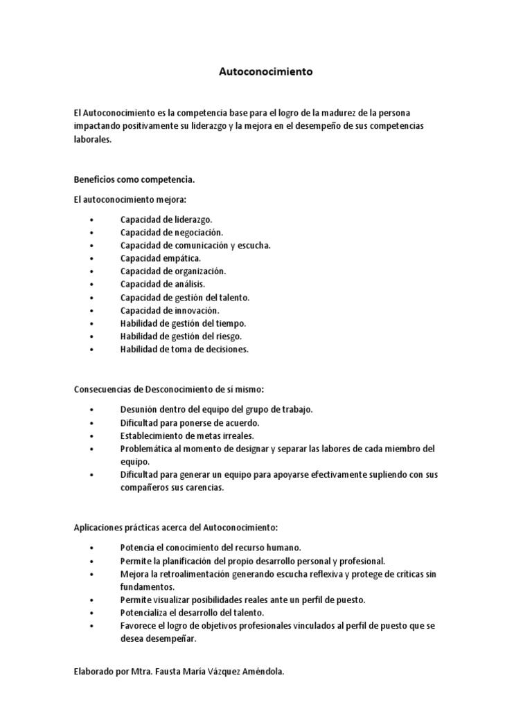 Autoconocimiento | PDF