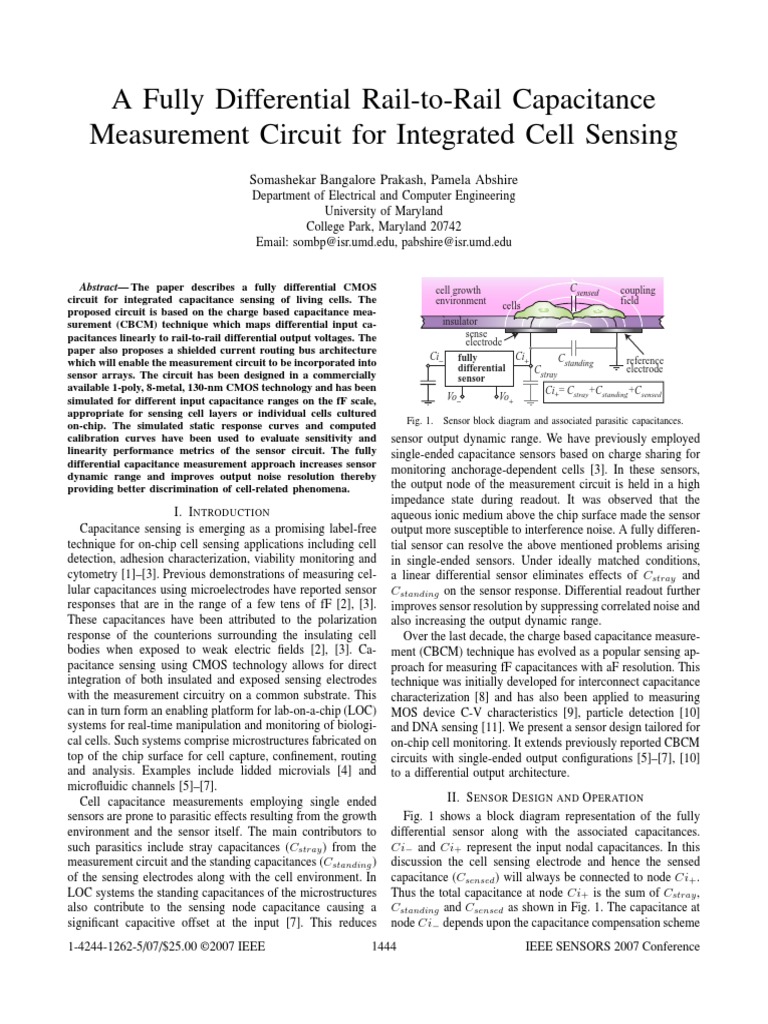 A Fully Differential Rail-to-Rail Capacitance Measurement Circuit For ...