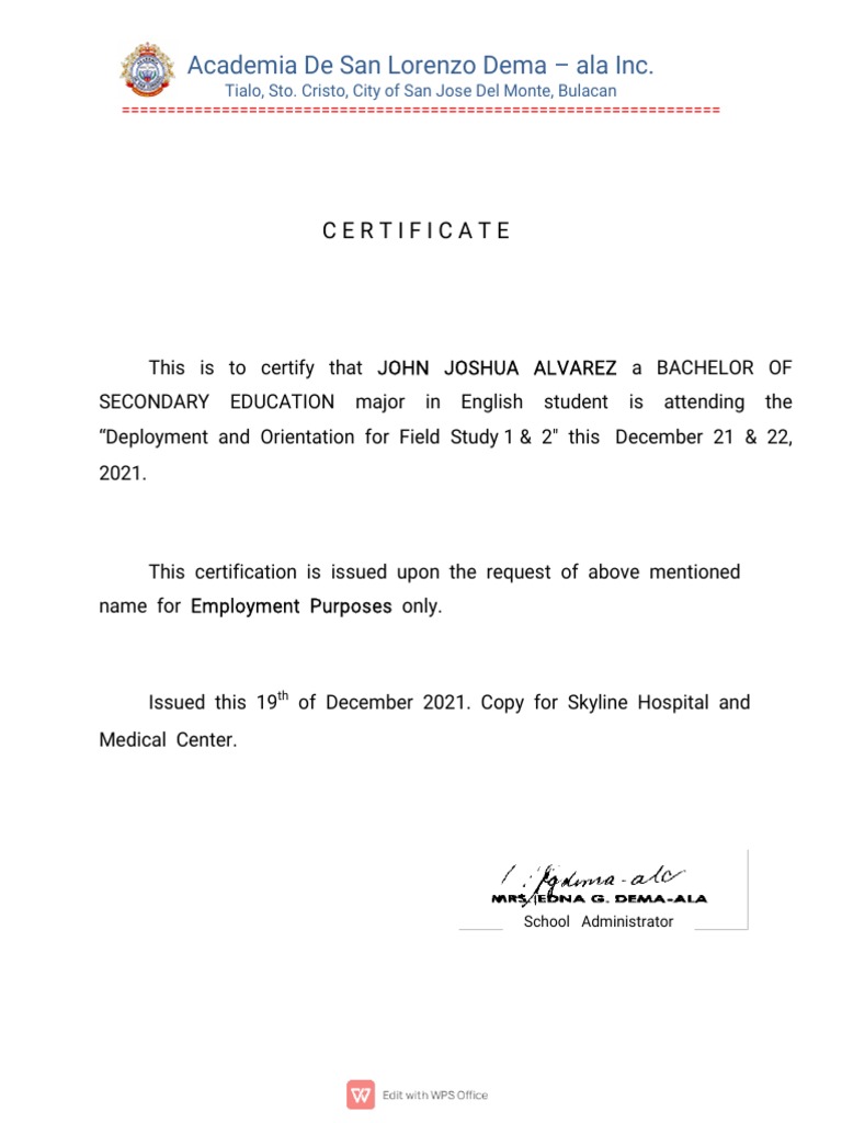 Academia de San Lorenzo Dema-Ala | PDF