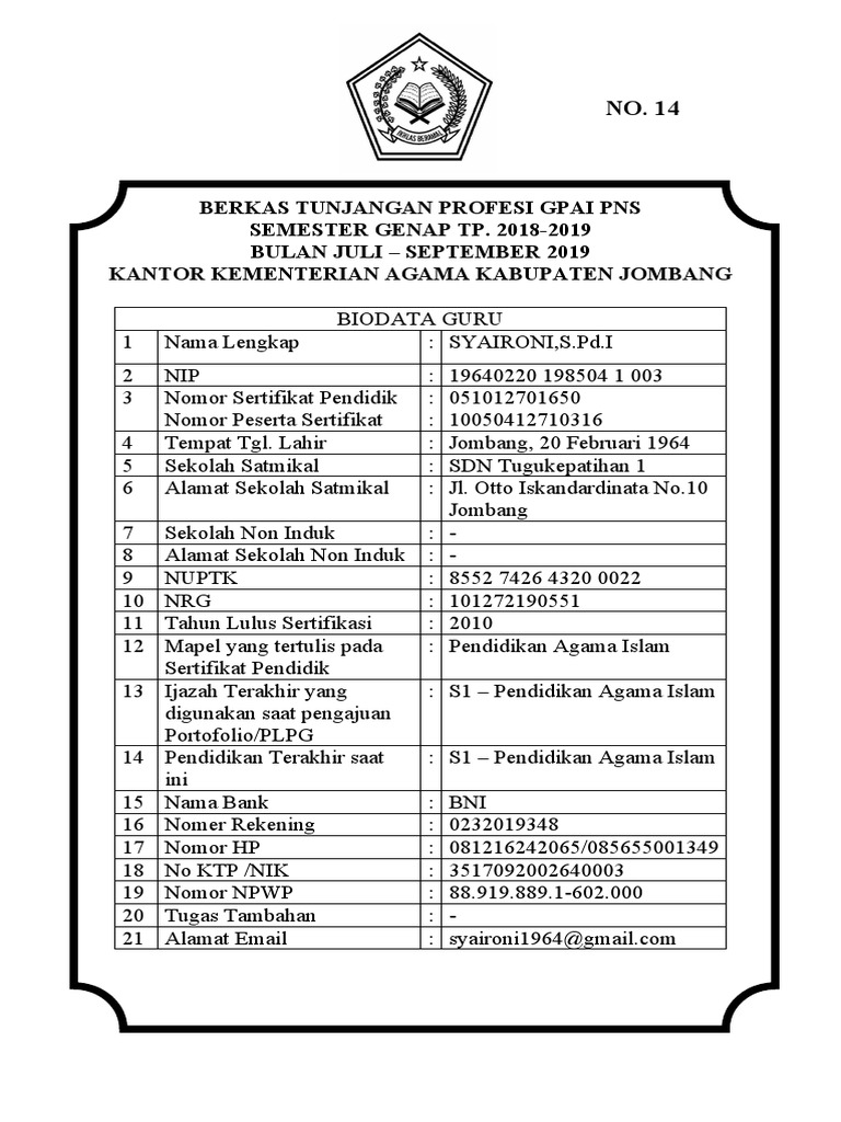 Cover Pemberkasan | PDF