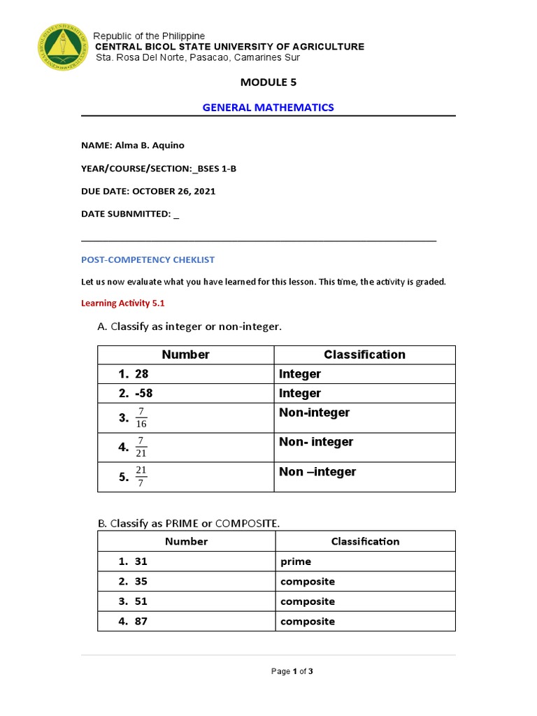 5.1 1B BSES MMW GEC-2 Module5 LEARNING-ACTIVITY | PDF | Mathematics