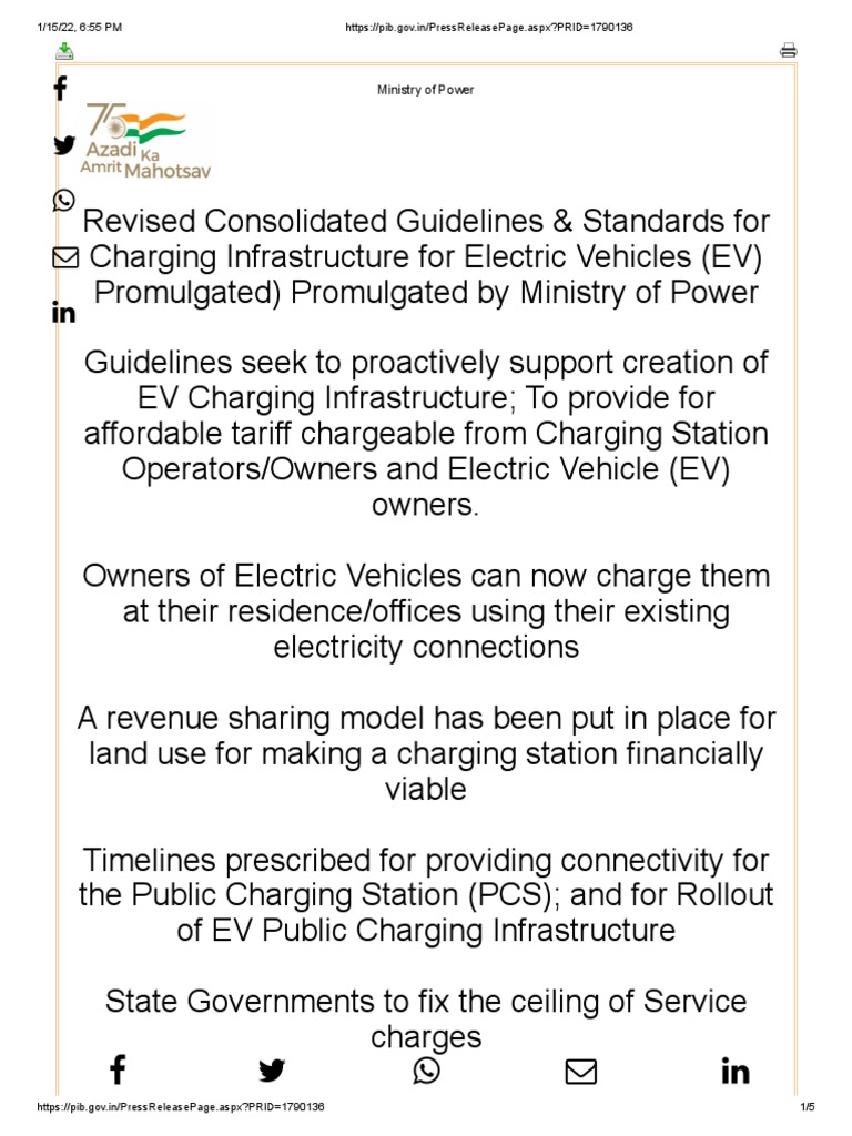 Revised EV Charging Guidelines | PDF | Electric Vehicle | Infrastructure