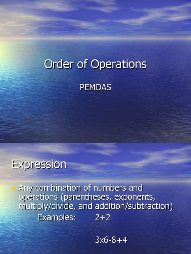 Order of Operations | PDF | Multiplication | Abstract Algebra
