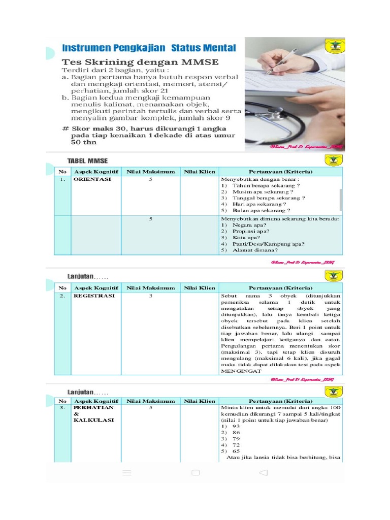 Tabel MMSE | PDF