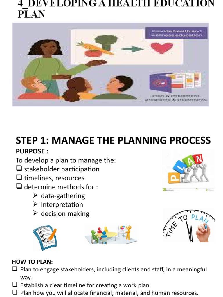 4 Developing A Health Education Plan | PDF | Goal | Cognition