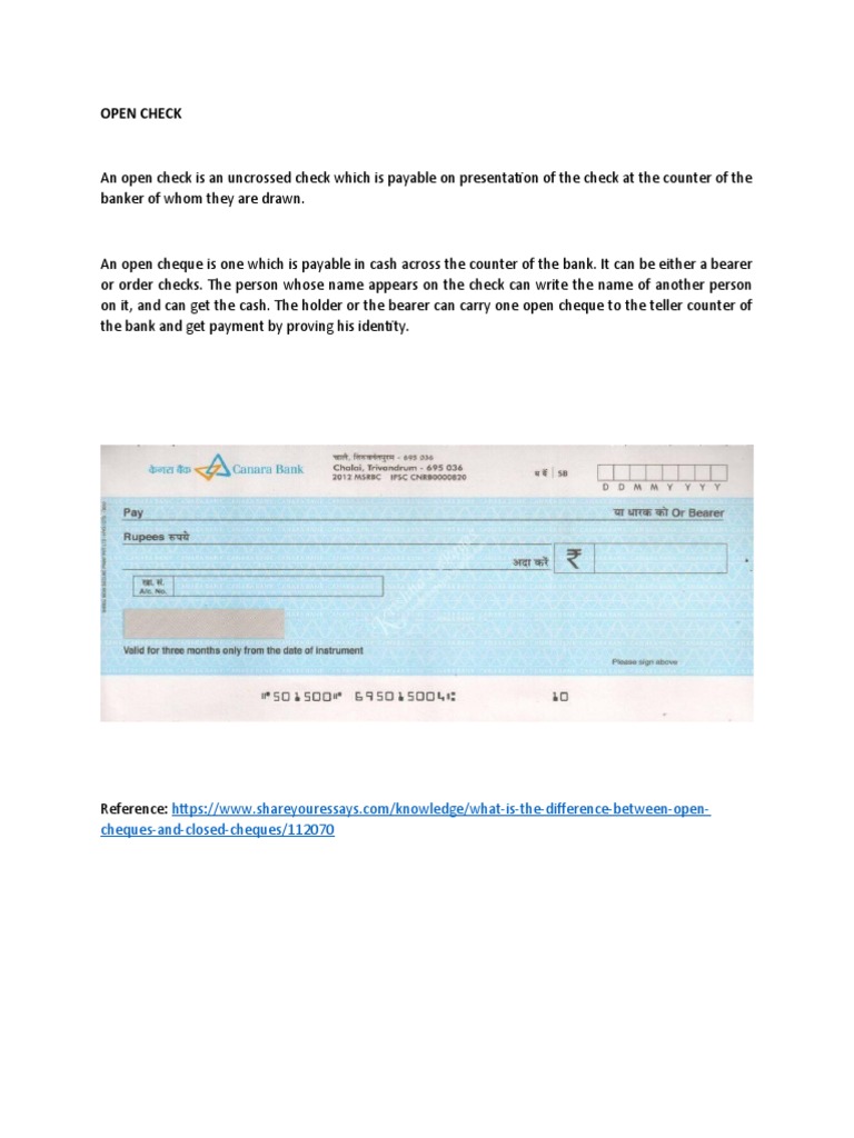 Understanding Open Cheques Explained | PDF | Cheque | Banks