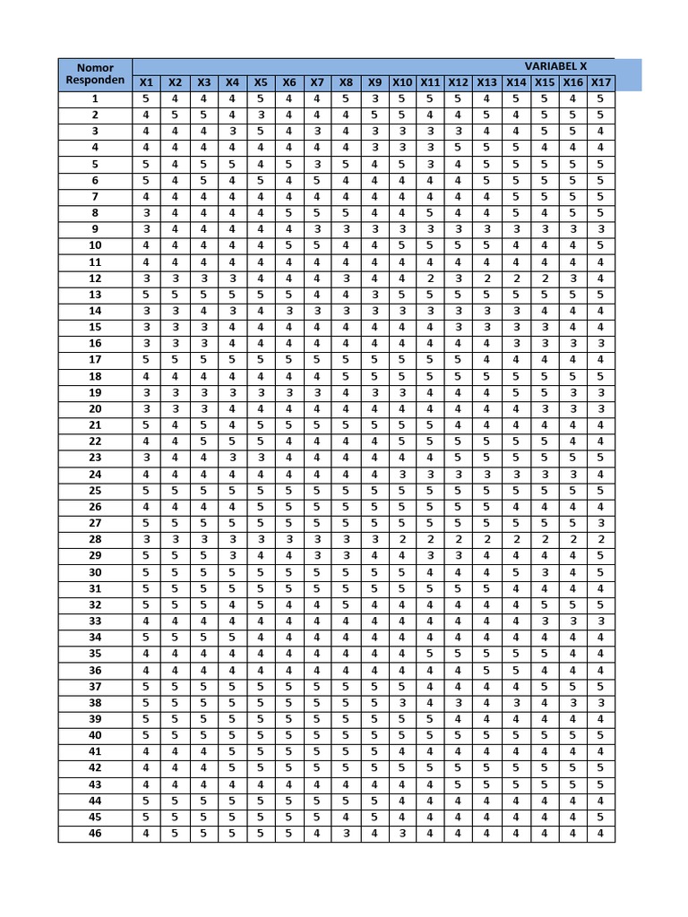 Data Tabulasi Excel | PDF