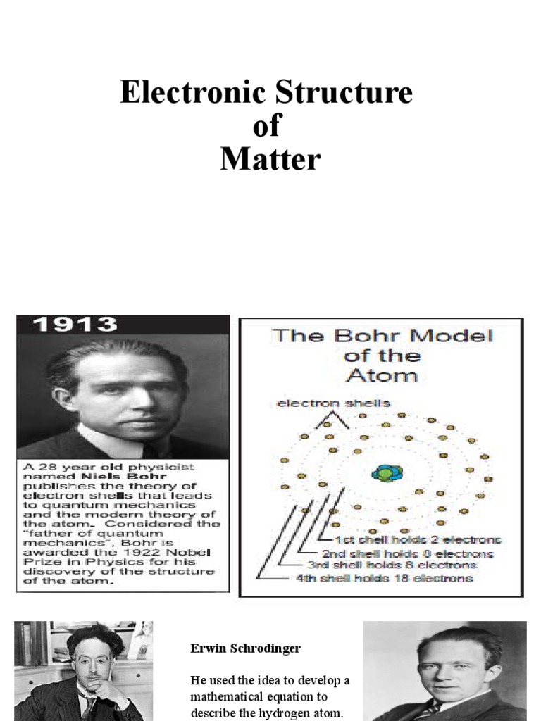 Electronic Structure of Matter Overview | PDF | Atomic Orbital ...