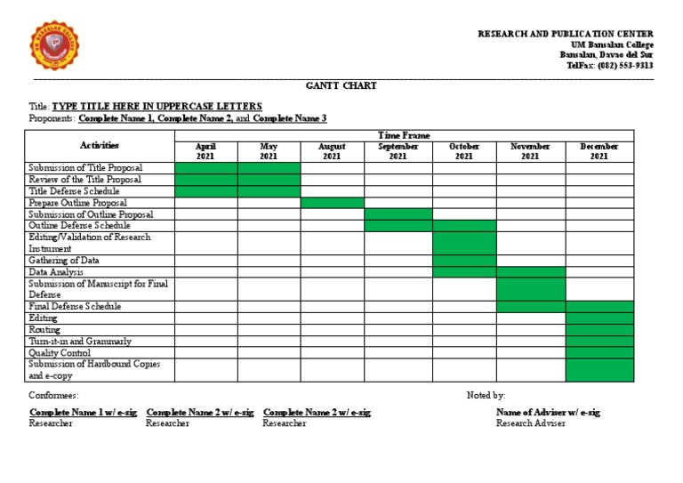 Gantt Chart Template | PDF
