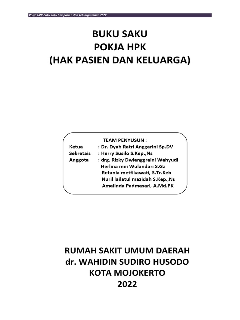 Buku Saku Pokja HPK | PDF
