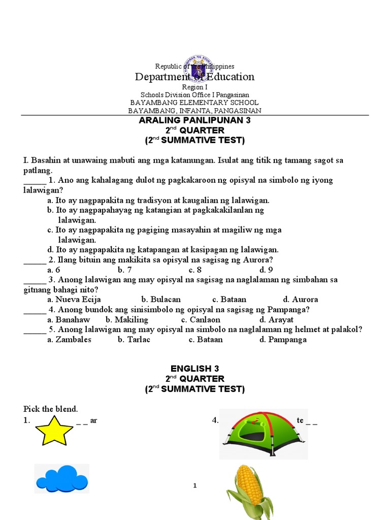 2nd Summative Test | PDF