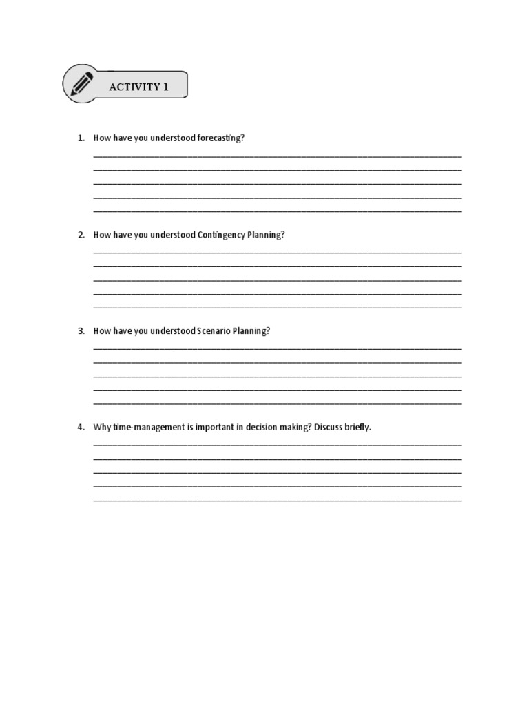 Lesson 5 Decision Making Activity 1 | PDF