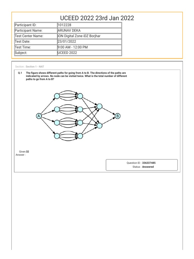 UCEED 2022 23rd Jan 2022 | PDF | Triangle | Geometry