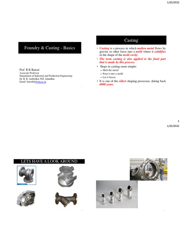 6 Casting & Foundry Sent | PDF | Casting (Metalworking) | Foundry