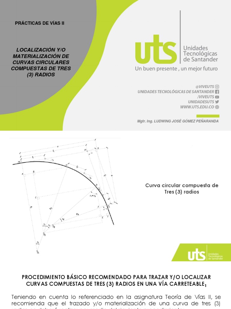 Práctica 2 - Curvas Circulares Compuestas de Tres Radios | PDF | Curva ...