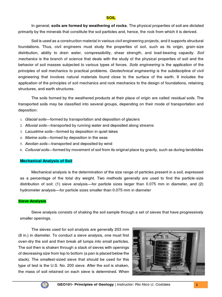Mechanical Analysis of Soil | PDF | Soil Mechanics | Geotechnical ...