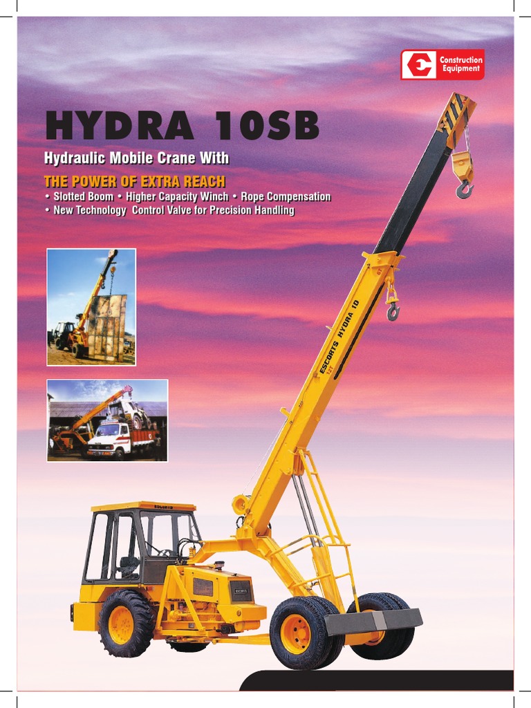 Hydra 10Sb: Hydraulic Mobile Crane With | PDF | Crane (Machine ...